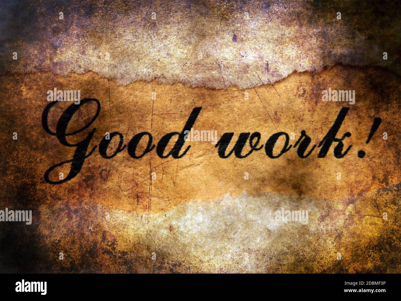 Good work text on grunge background Stock Photo - Alamy
