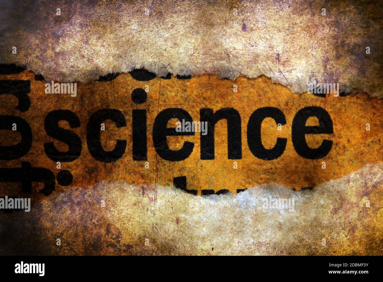 Science torn paper grunge concept Stock Photo - Alamy