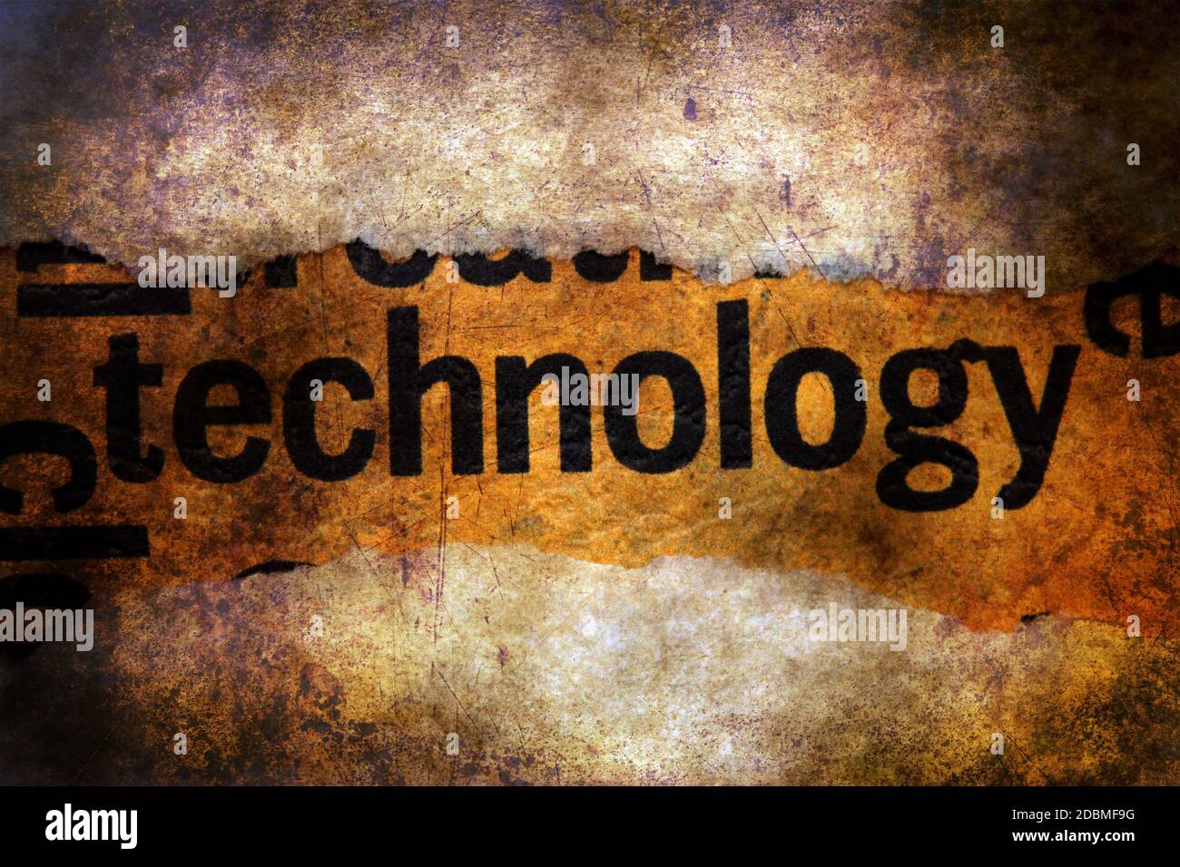 Technology text on torn paper Stock Photo - Alamy