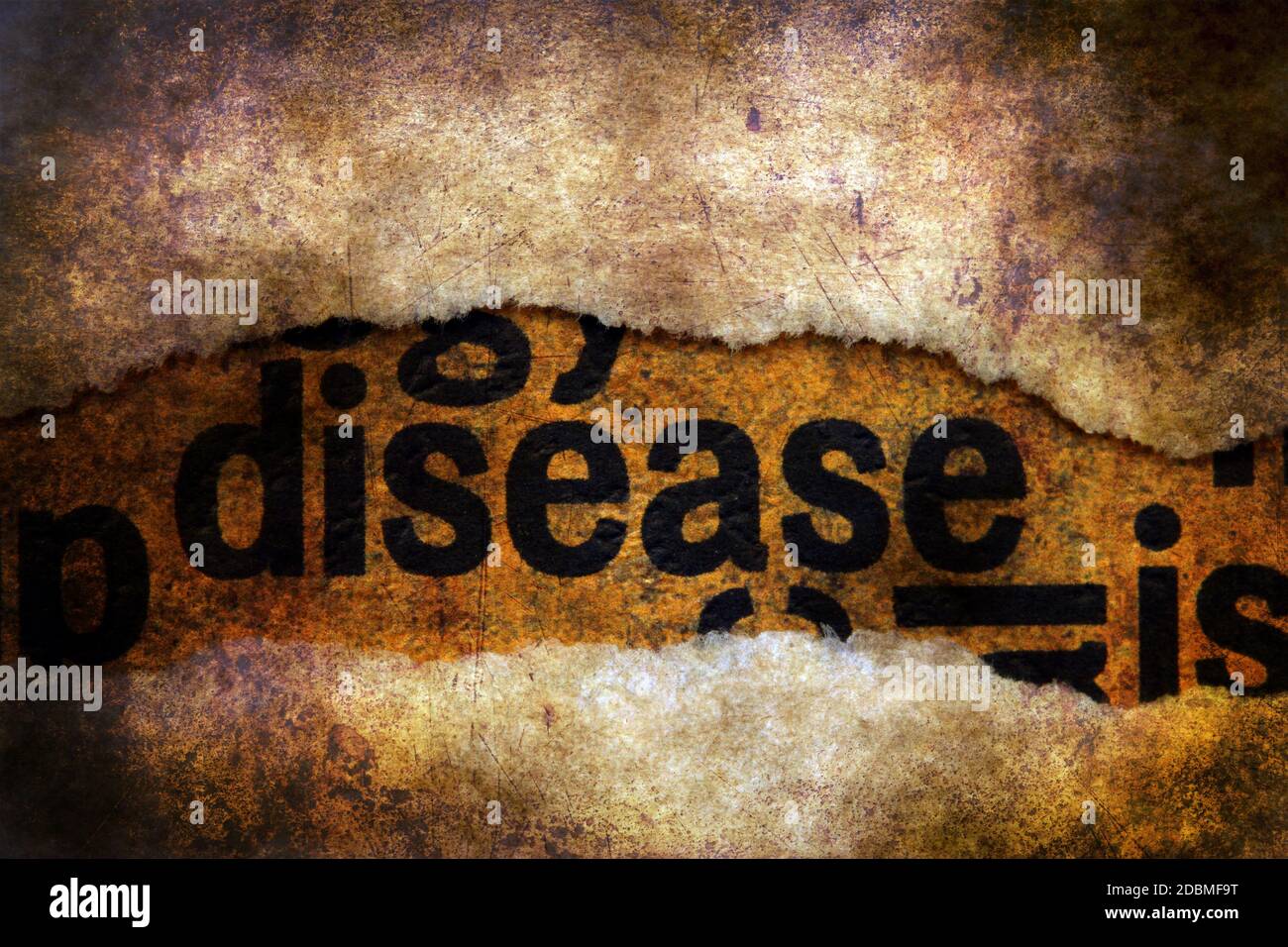 Disease text on grunge background Stock Photo - Alamy