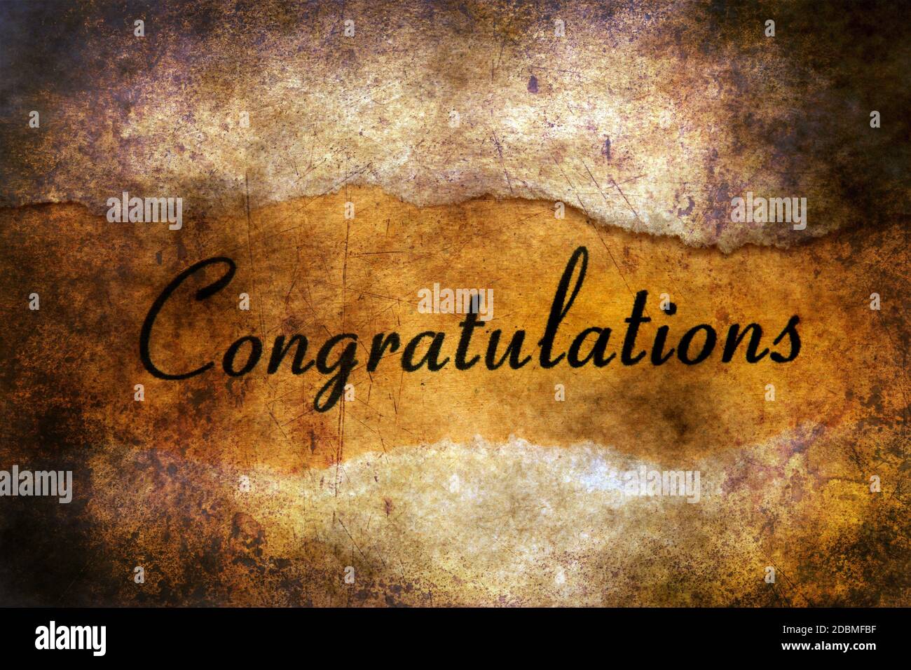 Congratulations text on torn paper Stock Photo - Alamy