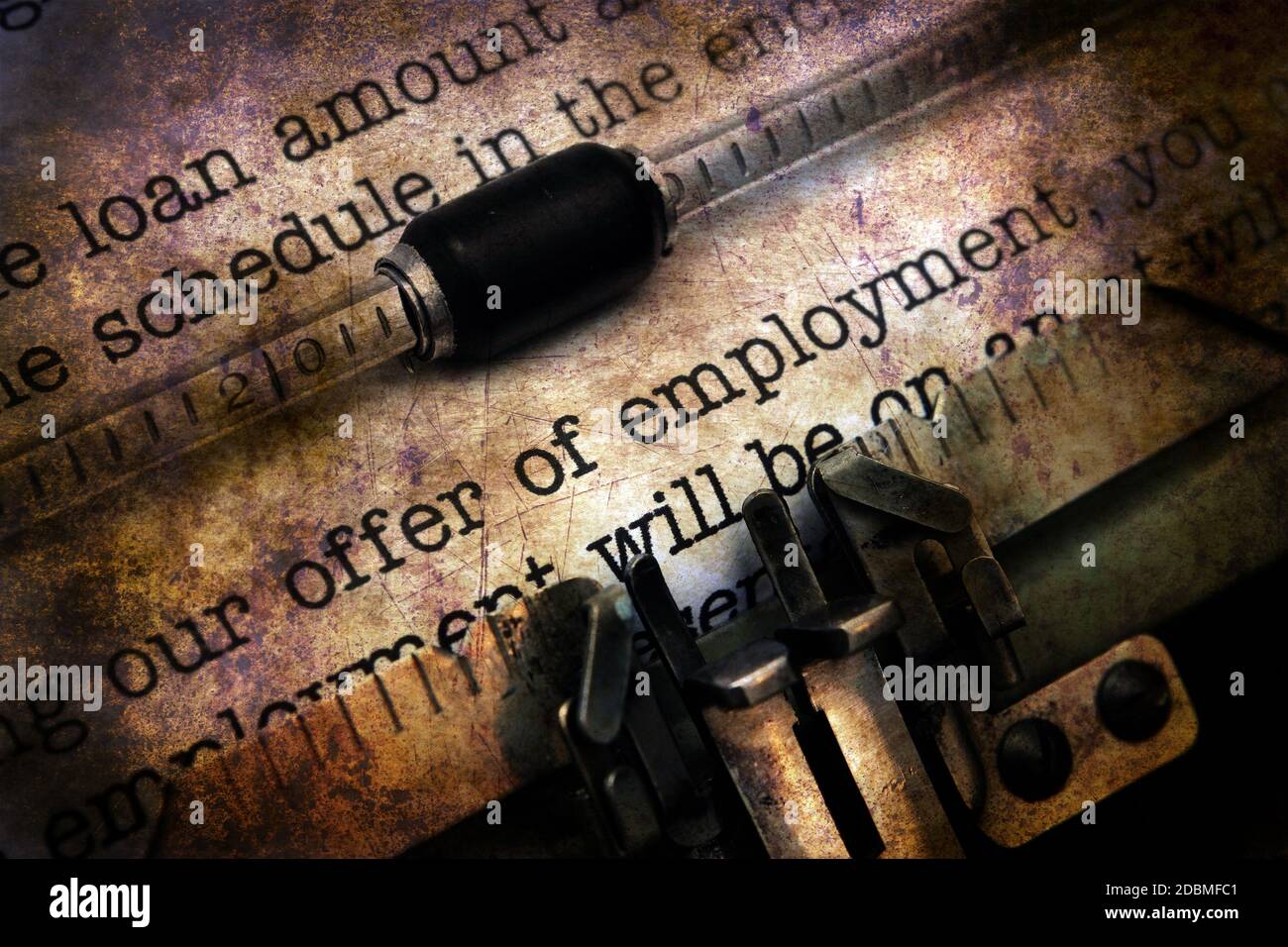 Employment form on typewriter hi-res stock photography and images - Alamy