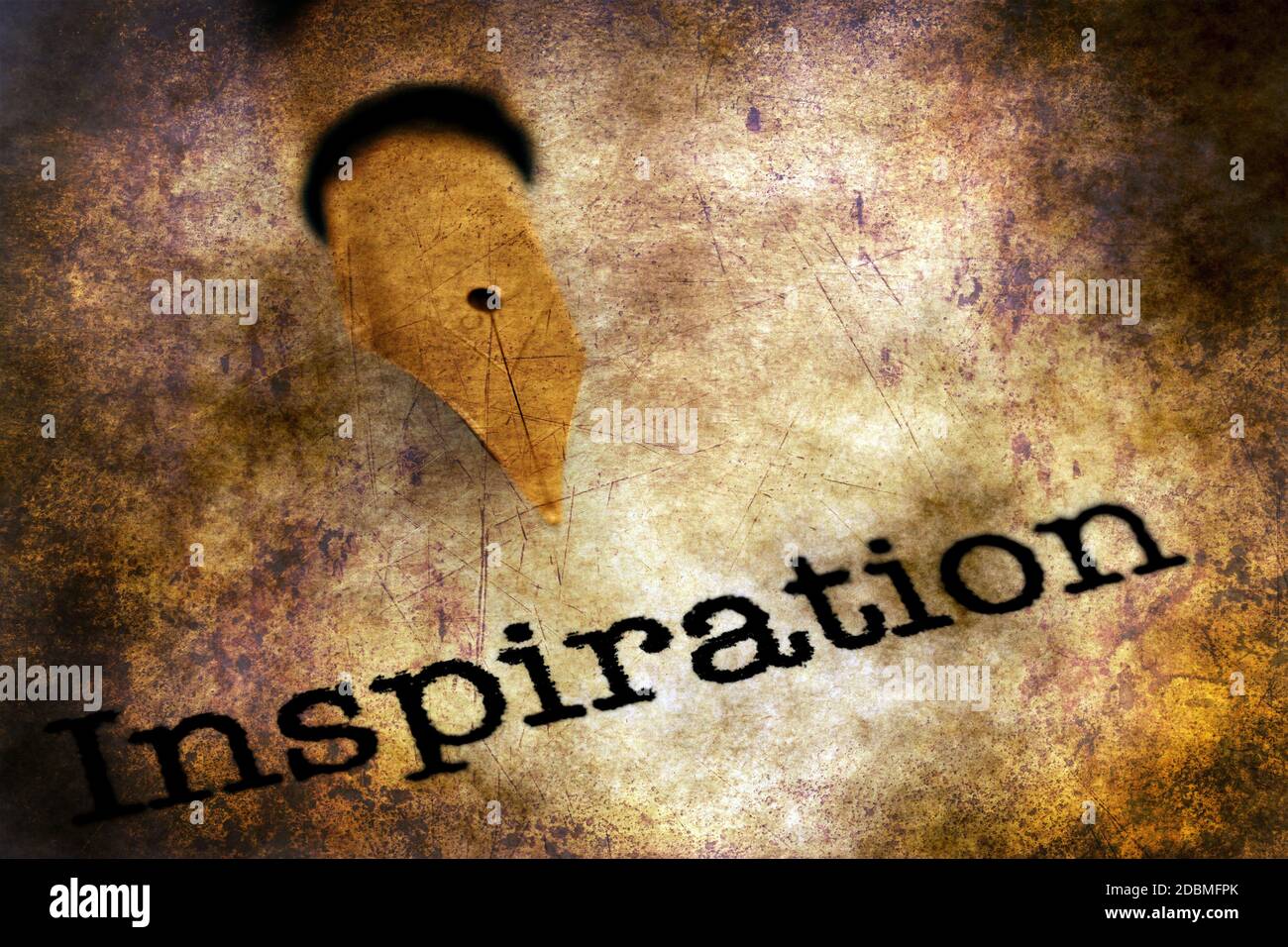 Inspiration text and fountain pen Stock Photo - Alamy