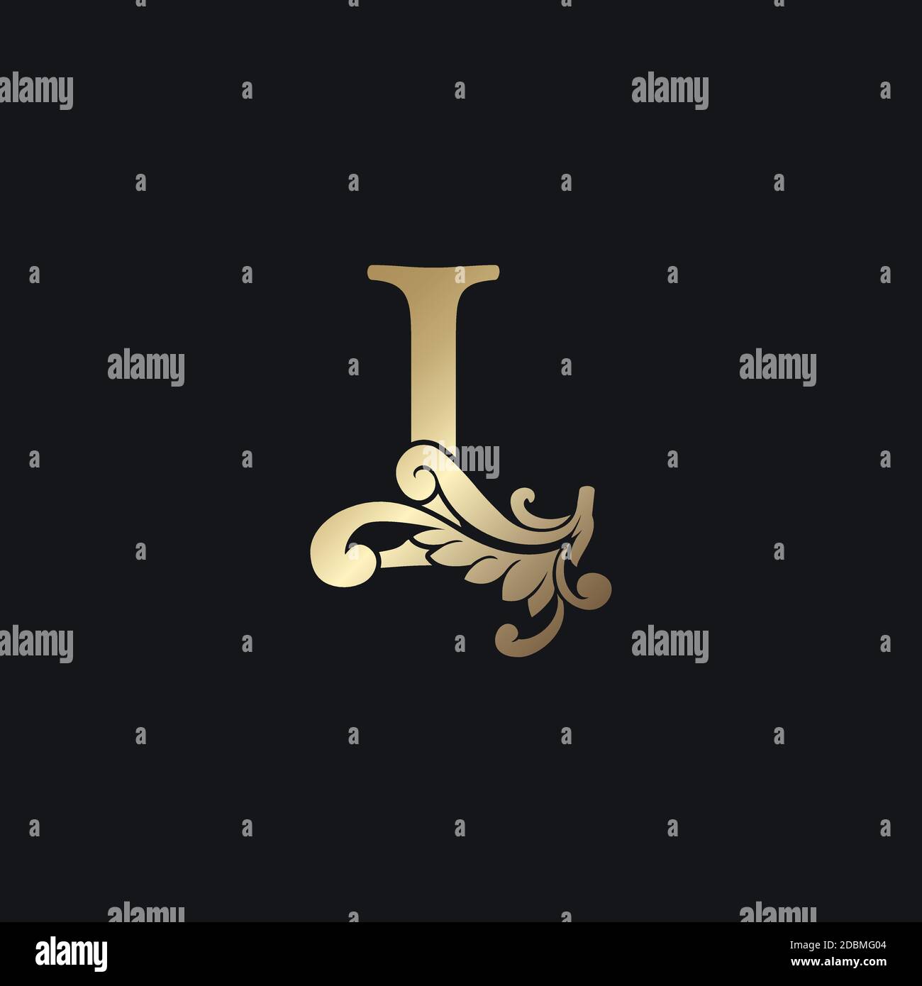 Classy Gold Letter L Luxury Decorative Initial Logo Icon, Elegance ...