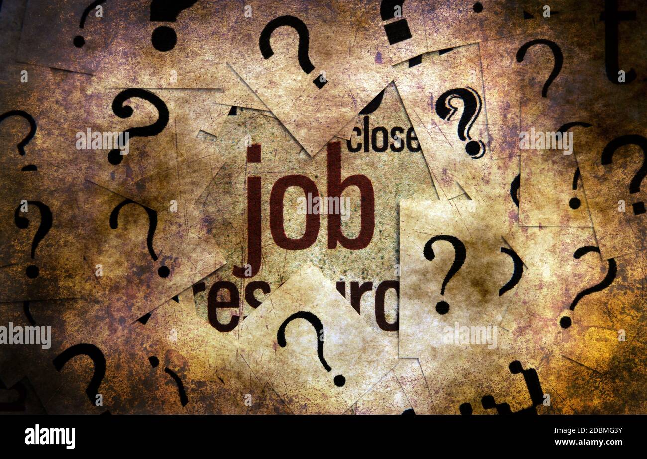 Job and question mark concept Stock Photo - Alamy