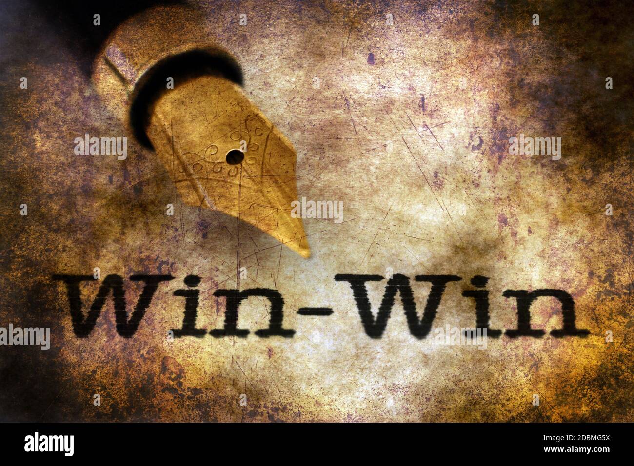 Win win text and fountain pen Stock Photo - Alamy