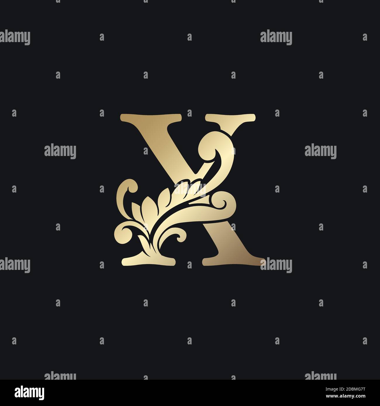Classy Gold Letter X Luxury Decorative Initial Logo Icon, Elegance ...