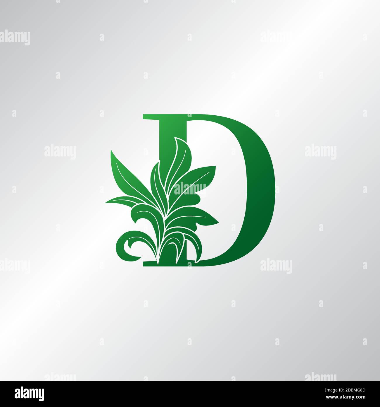 Letter D Monogram Nature Green Leaves Logo Icon Vector Design Concept ...