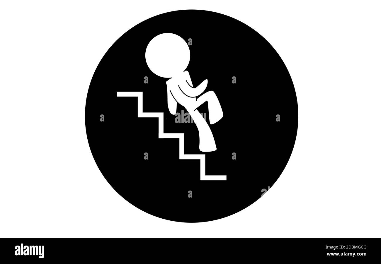 Man falling from stair icon, 3D rendering Stock Photo - Alamy