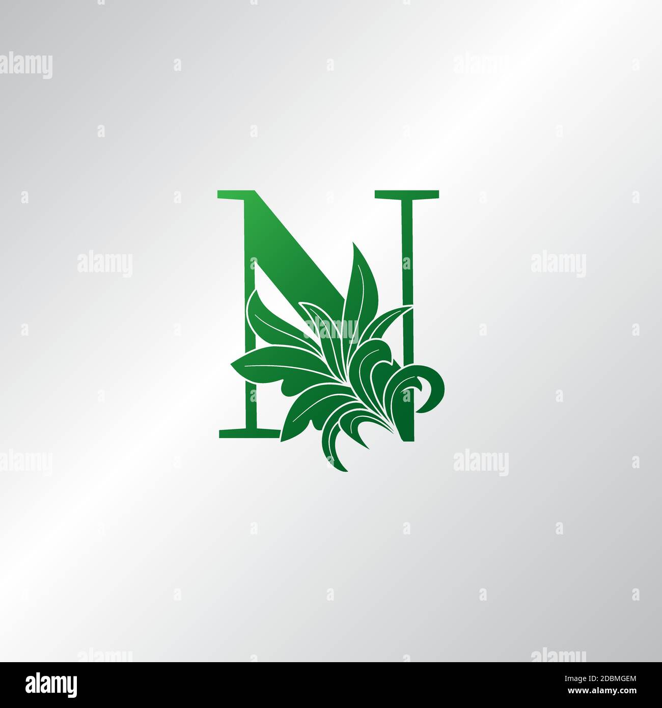 Letter N Monogram Nature Green Leaves Logo Icon Vector Design Concept ...