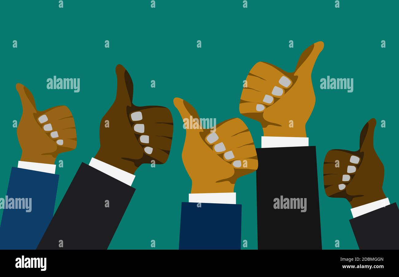 Multiple hand with thumbs up, 3D rendering Stock Photo - Alamy