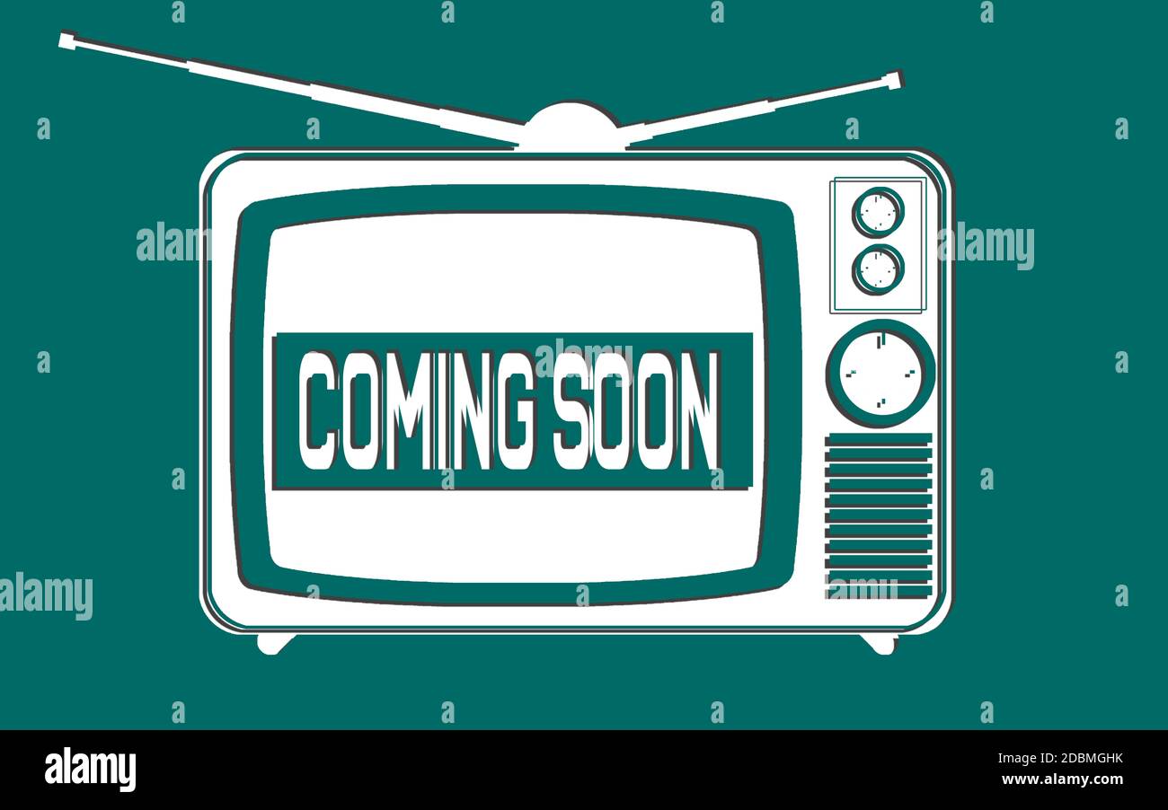 Retro old vintage television with coming soon word, 3D rendering Stock ...