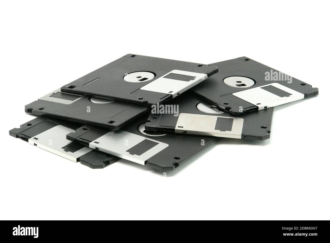 Stack of vintage floppy drives (Isolated on white background Stock ...