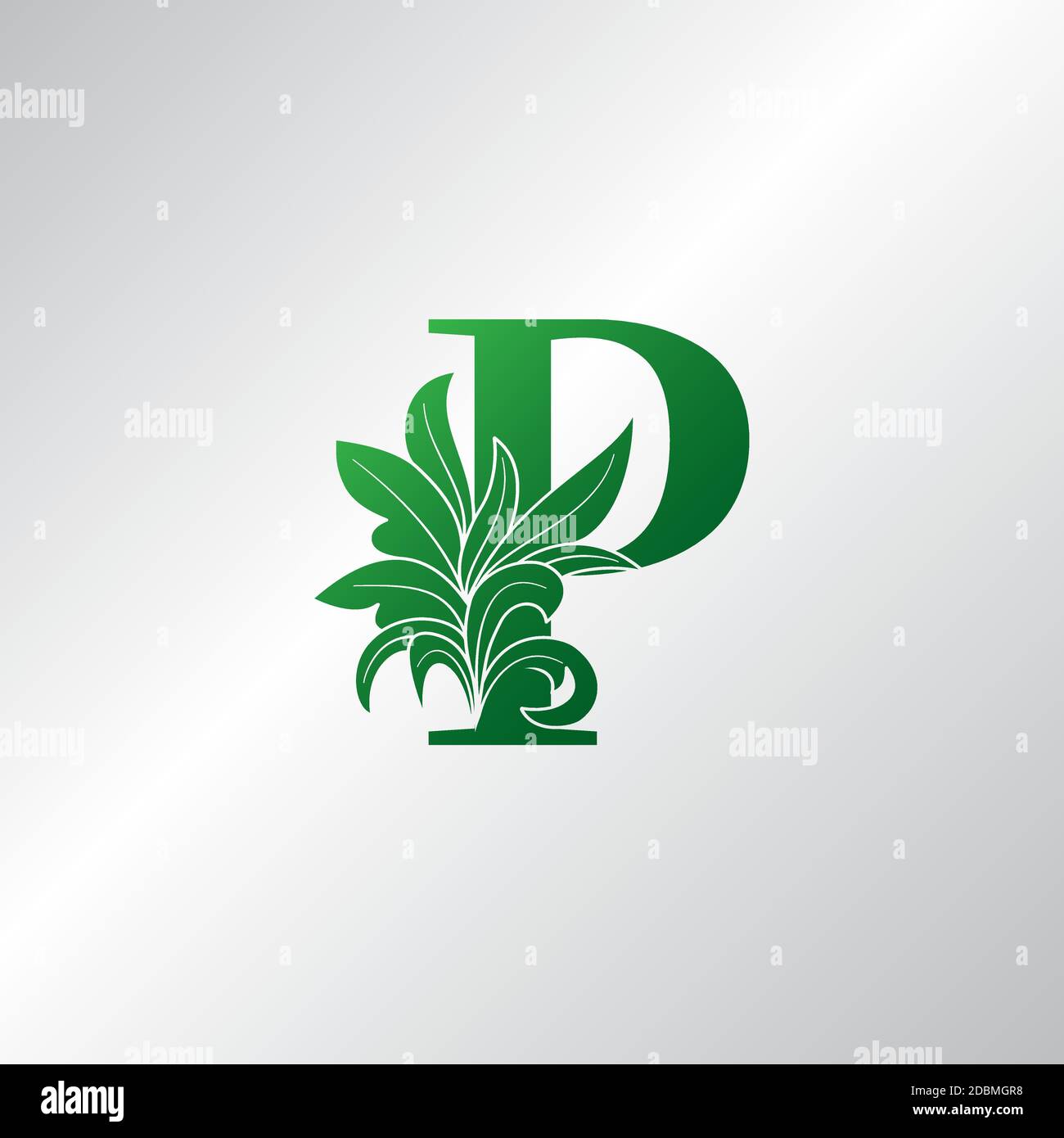Letter p botanical logo hi-res stock photography and images - Alamy