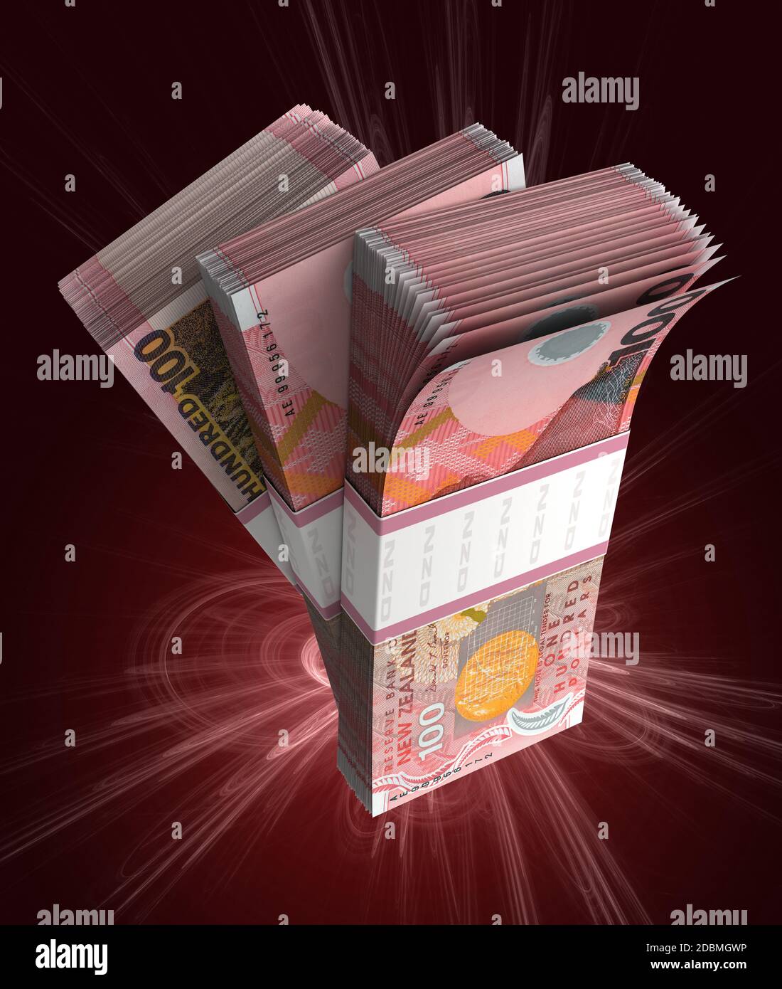 Stack of New Zealand Dollar (isolated with clipping path Stock Photo ...
