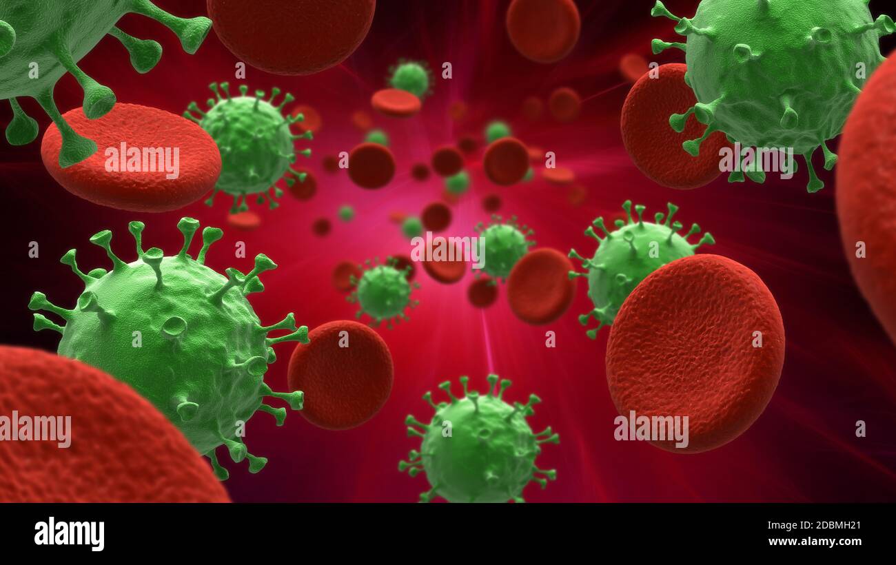 Blood cells and virus infection Stock Photo - Alamy