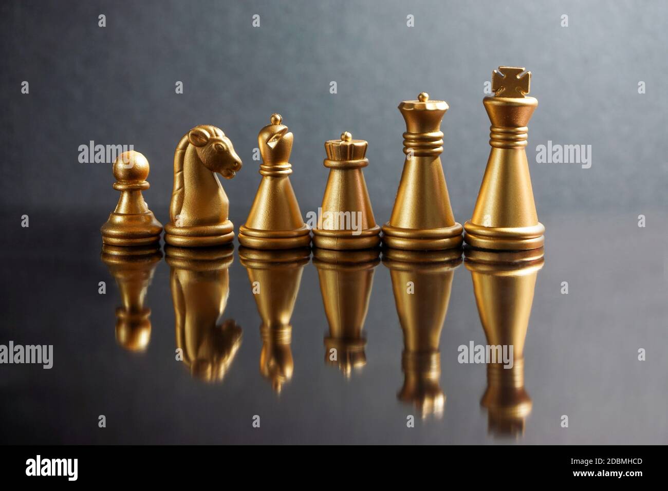 Stacking Piece of chess, king, queen, knight, castle, bishop and pawn ...