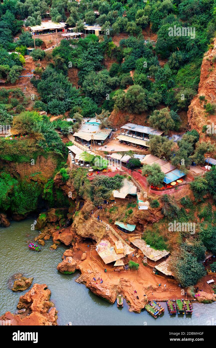 Ouzoud Waterfalls located in the Grand Atlas village of Tanaghmeilt, in ...