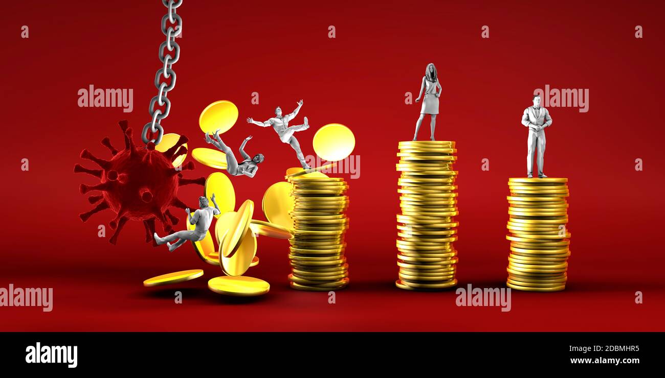 Economic Devastation Economy Destroyed By Coronavirus Pandemic Stock ...