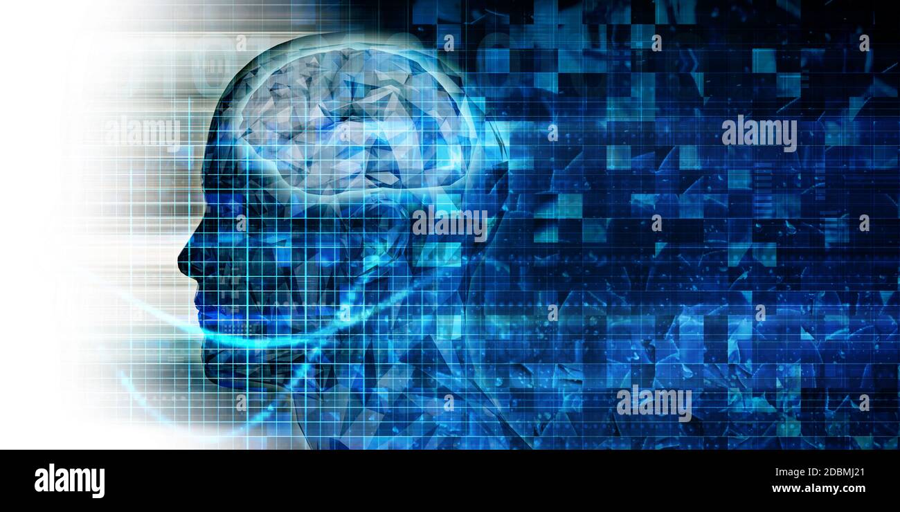 Science Technology with Brain Interface as a Concepts Stock Photo - Alamy