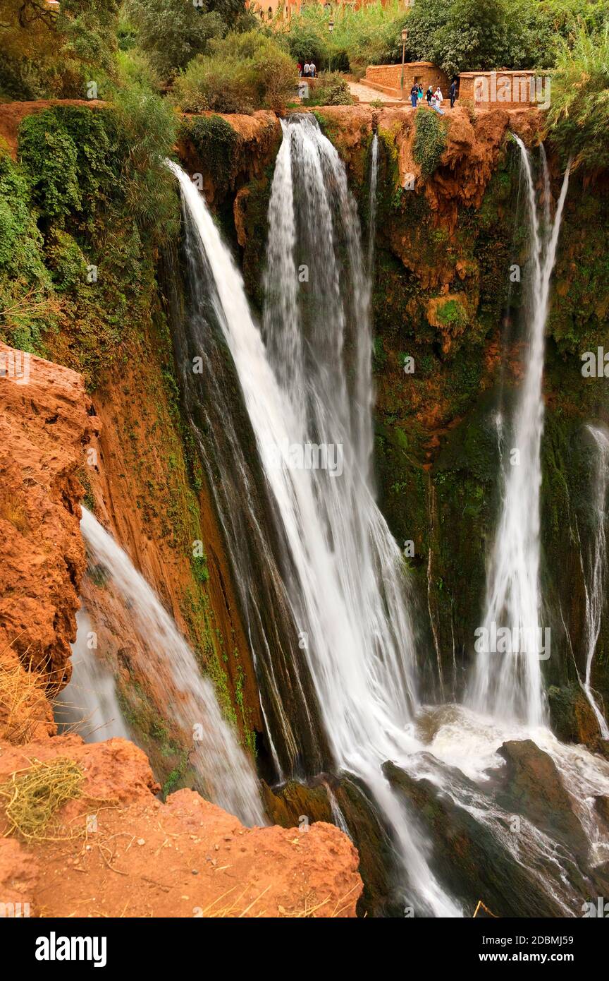 Ouzoud Waterfalls located in the Grand Atlas village of Tanaghmeilt, in ...