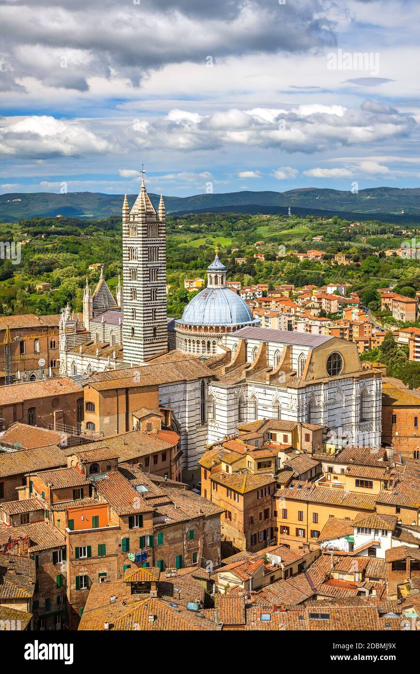 Aerial view over city of siena hi-res stock photography and images - Alamy