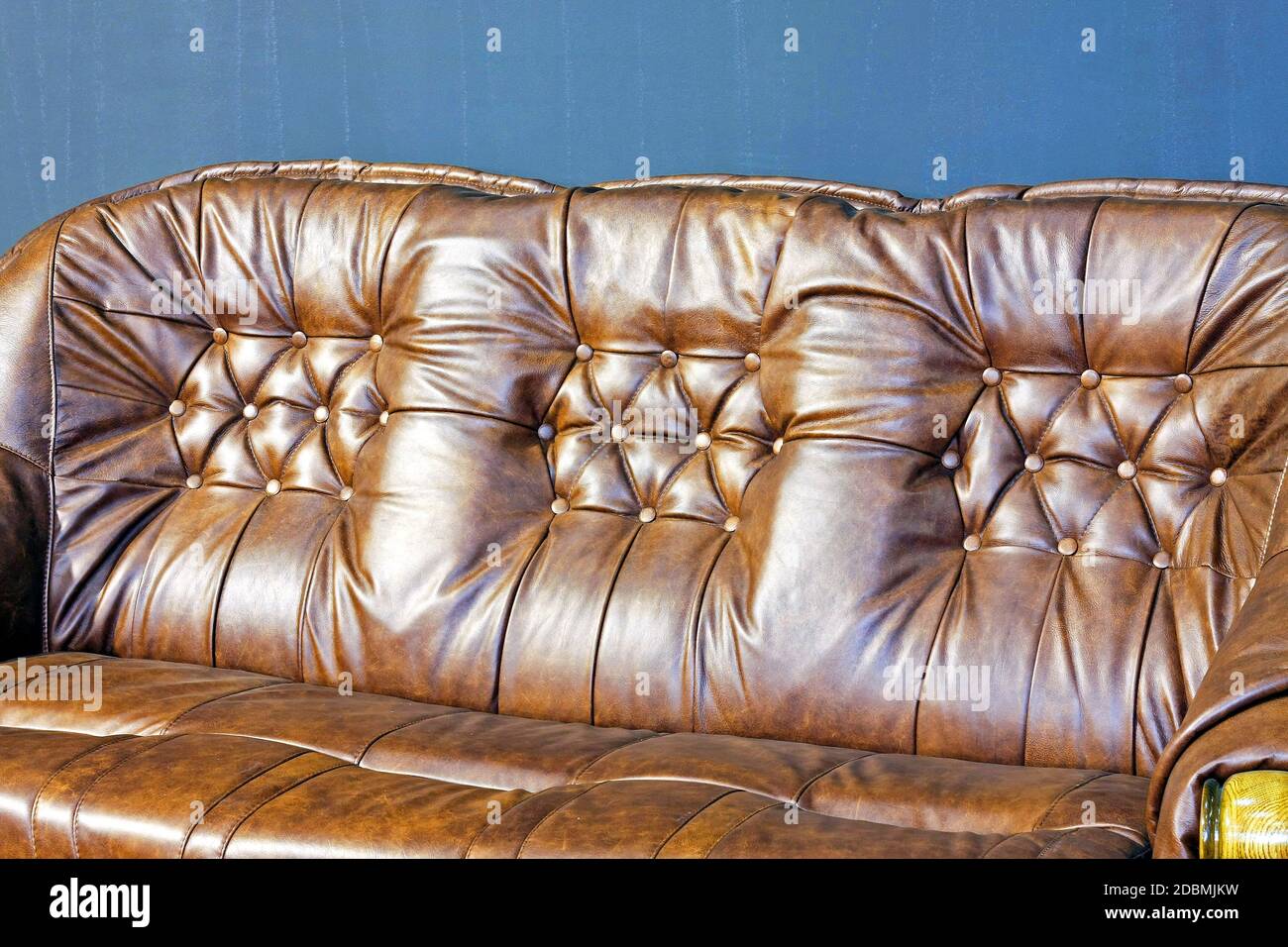 Brown leather upholster pattern at sofa backs Stock Photo - Alamy