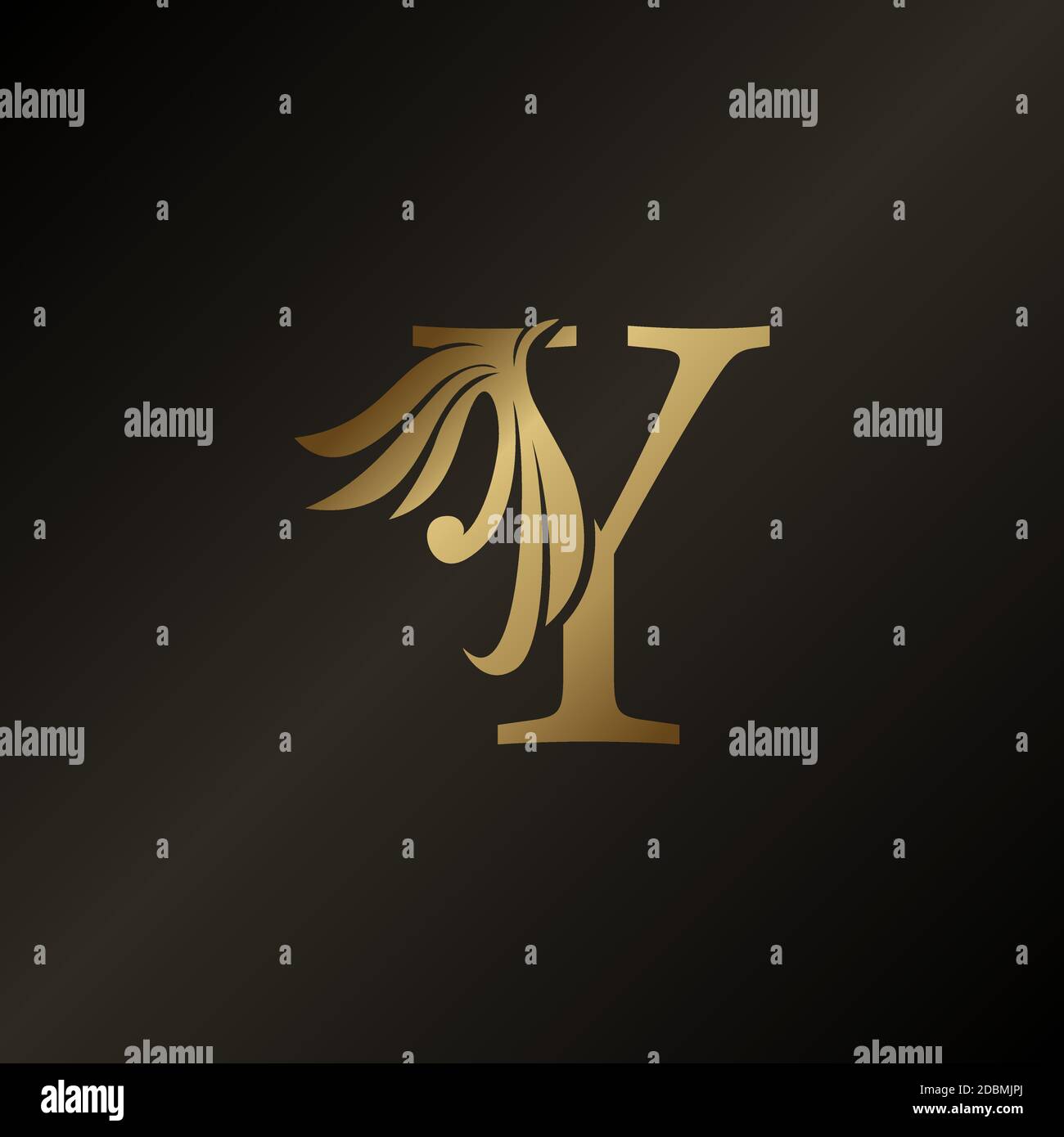 Monogram Letter Y Luxury Swirl Ornate Decorative Logo Icon Vector ...