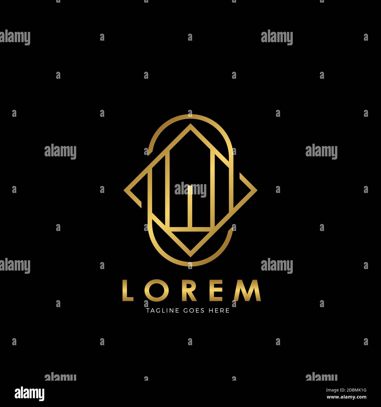 Golden W Initial letter Logo Vector Design Concept Geometrical Line ...