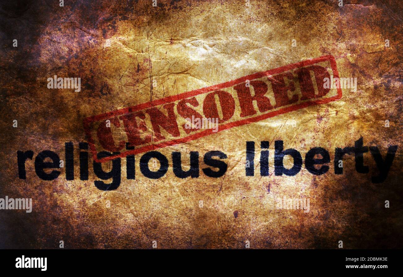 Censored religious liberty grunge concept Stock Photo - Alamy