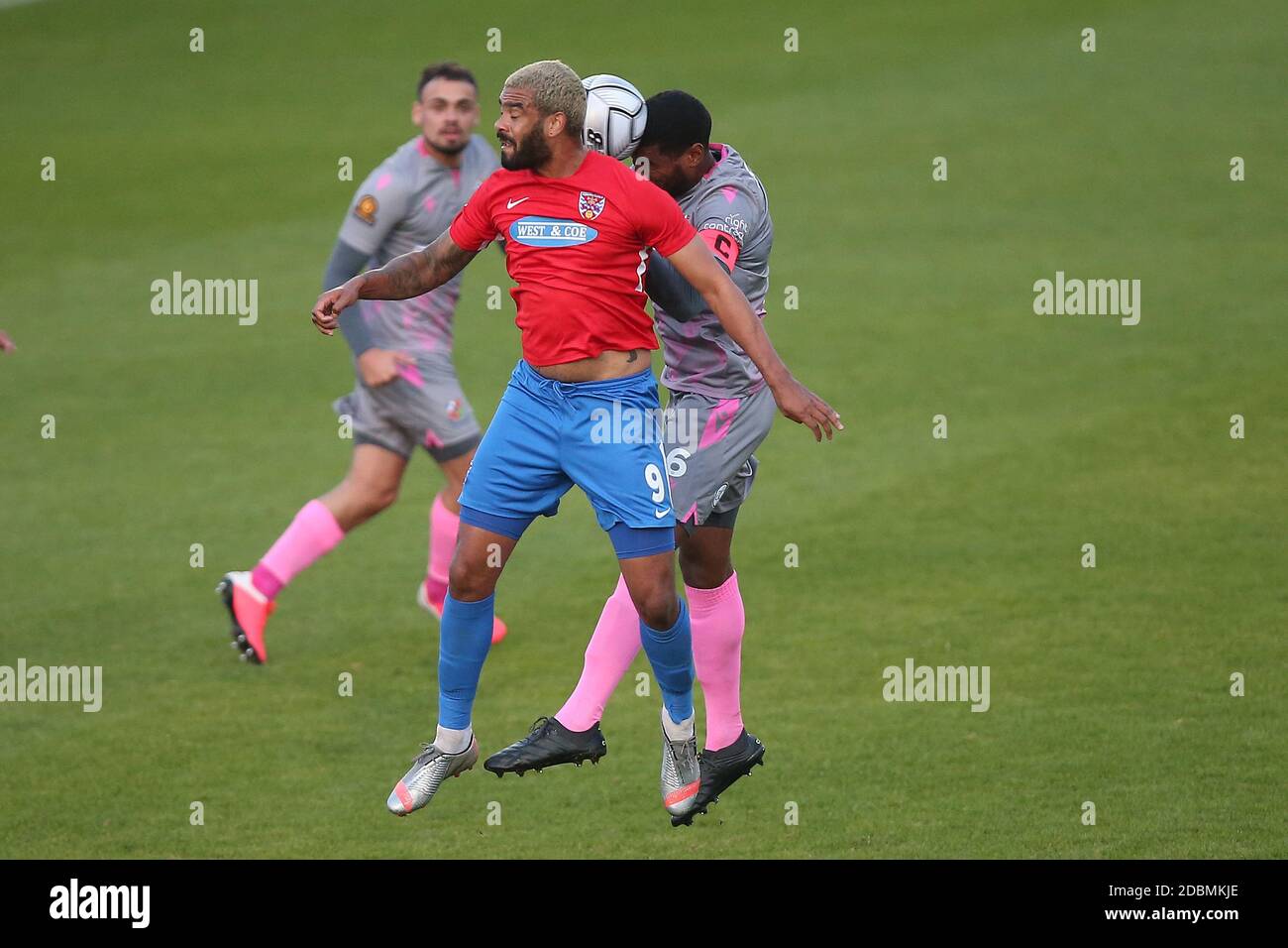 Paul McCallum of Dagenham and Redbridge and Jerome Okimo of Wealdstone ...