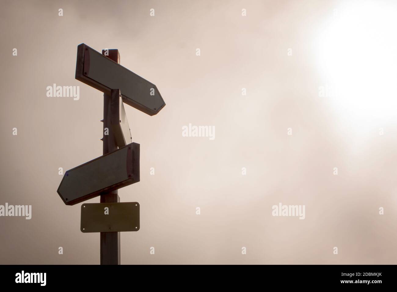 Empty panels indicating the complicated path and direction to follow ...