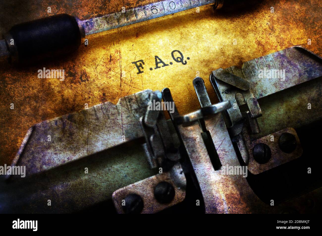 F.A.Q. on typewriter grunge concept Stock Photo - Alamy