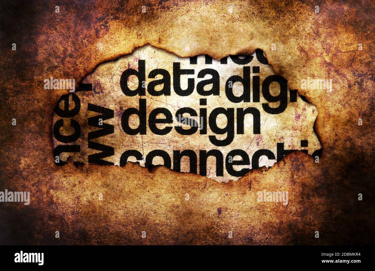 Design text on paper hole grunge concept Stock Photo - Alamy