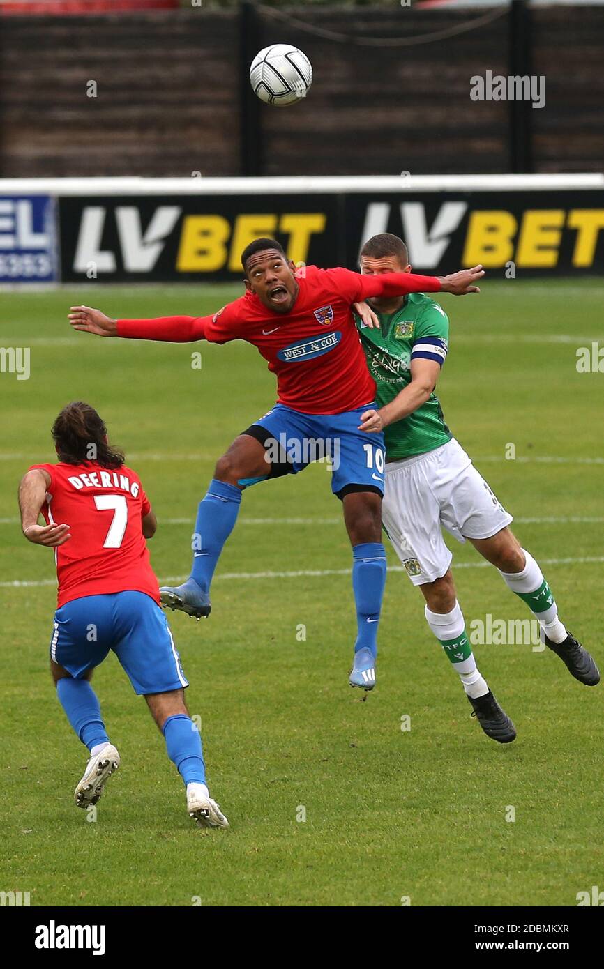Angelo Balanta of Dagenham and Redbridge and Carl Dickinson of Yeovil ...