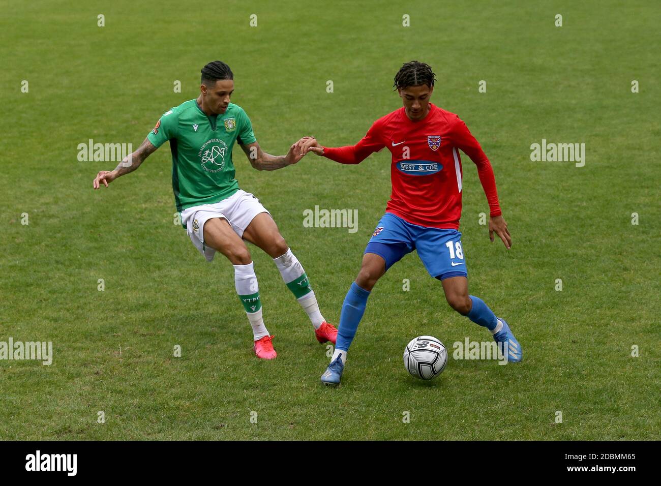 Kai Brown of Dagenham and Redbridge and Daniel Leadbitter of Yeovil ...