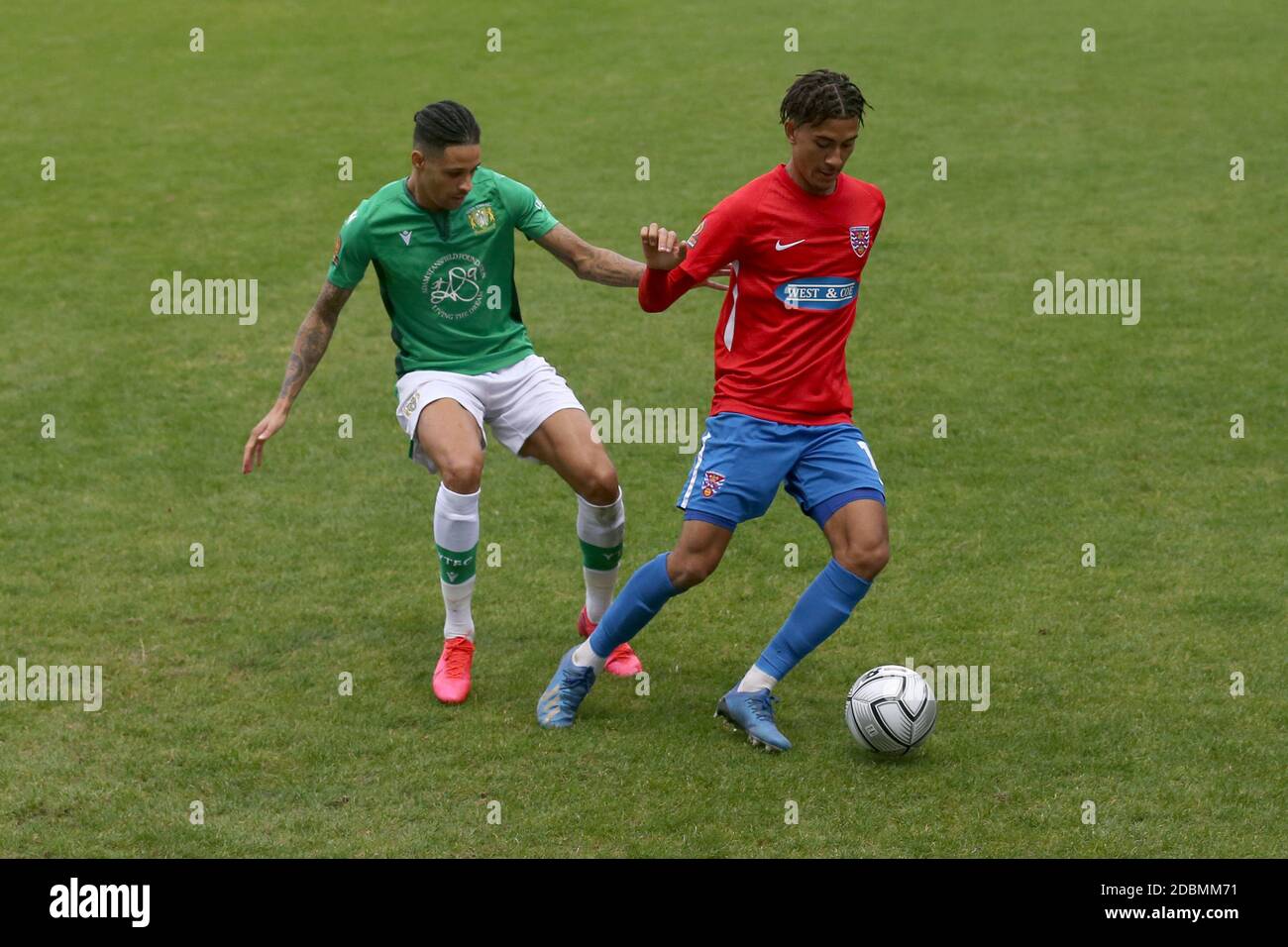 Kai Brown of Dagenham and Redbridge and Daniel Leadbitter of Yeovil ...
