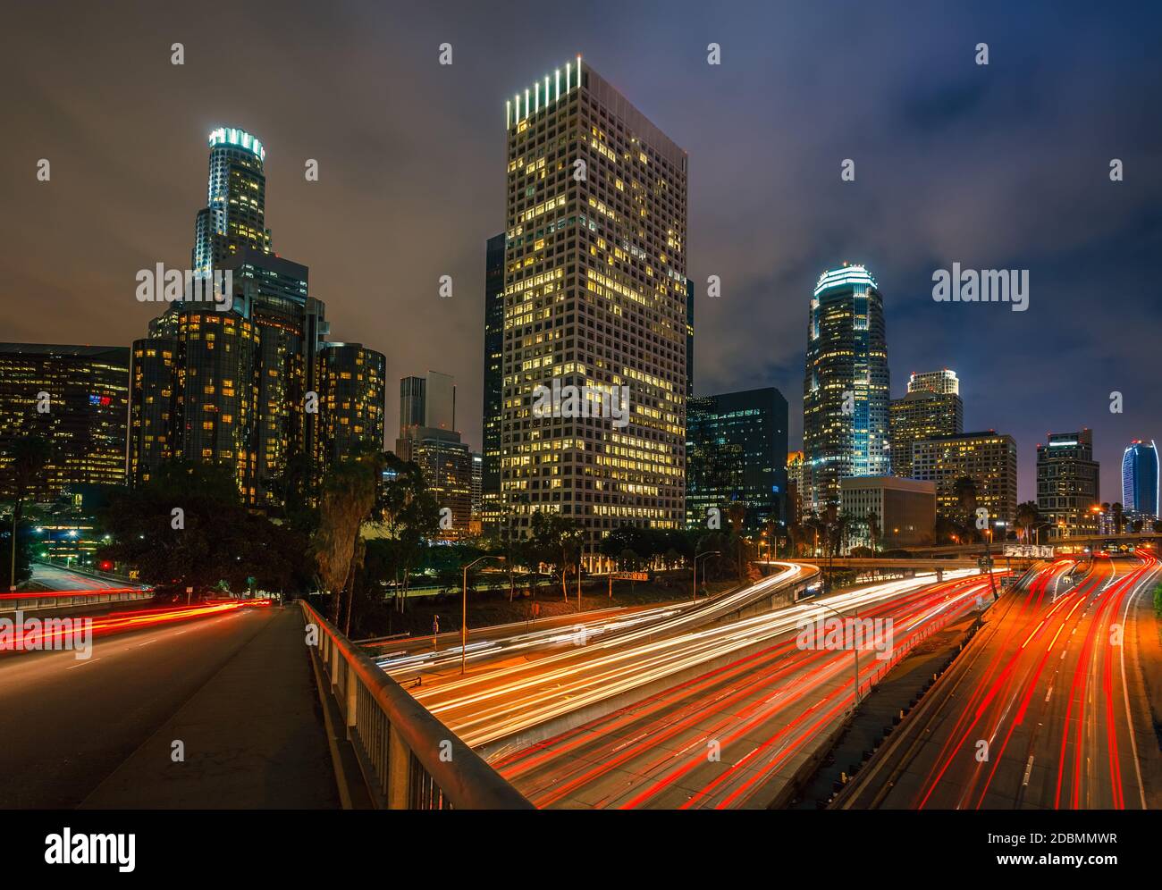 Night traffic in Los Angeles Stock Photo - Alamy