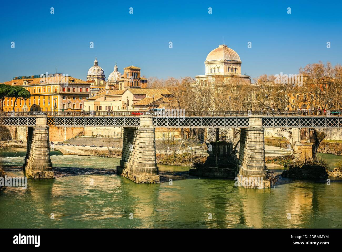 Ponte Palatino over Tiber in Rome Stock Photo - Alamy