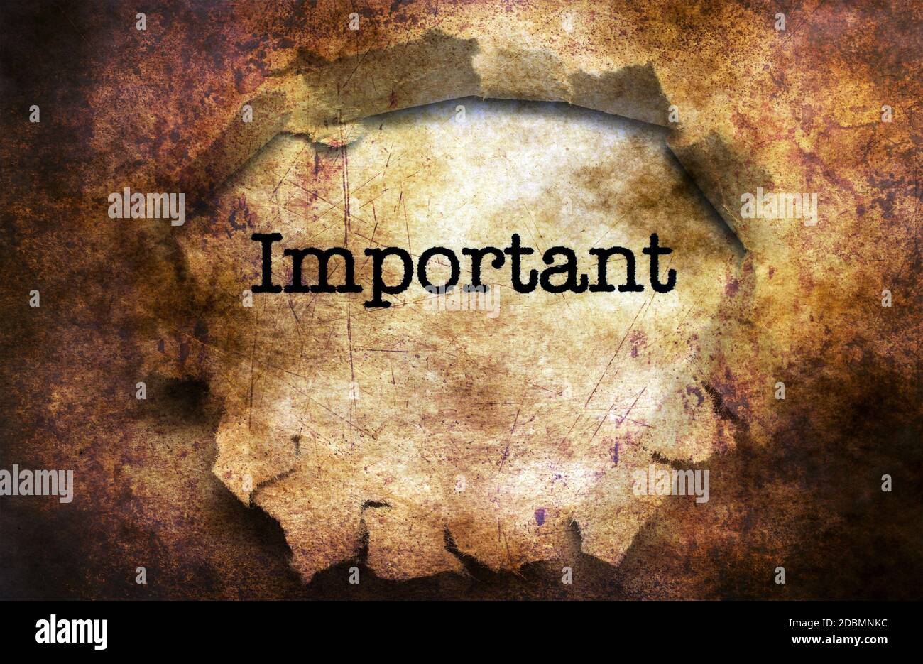 Important text on paper hole Stock Photo - Alamy