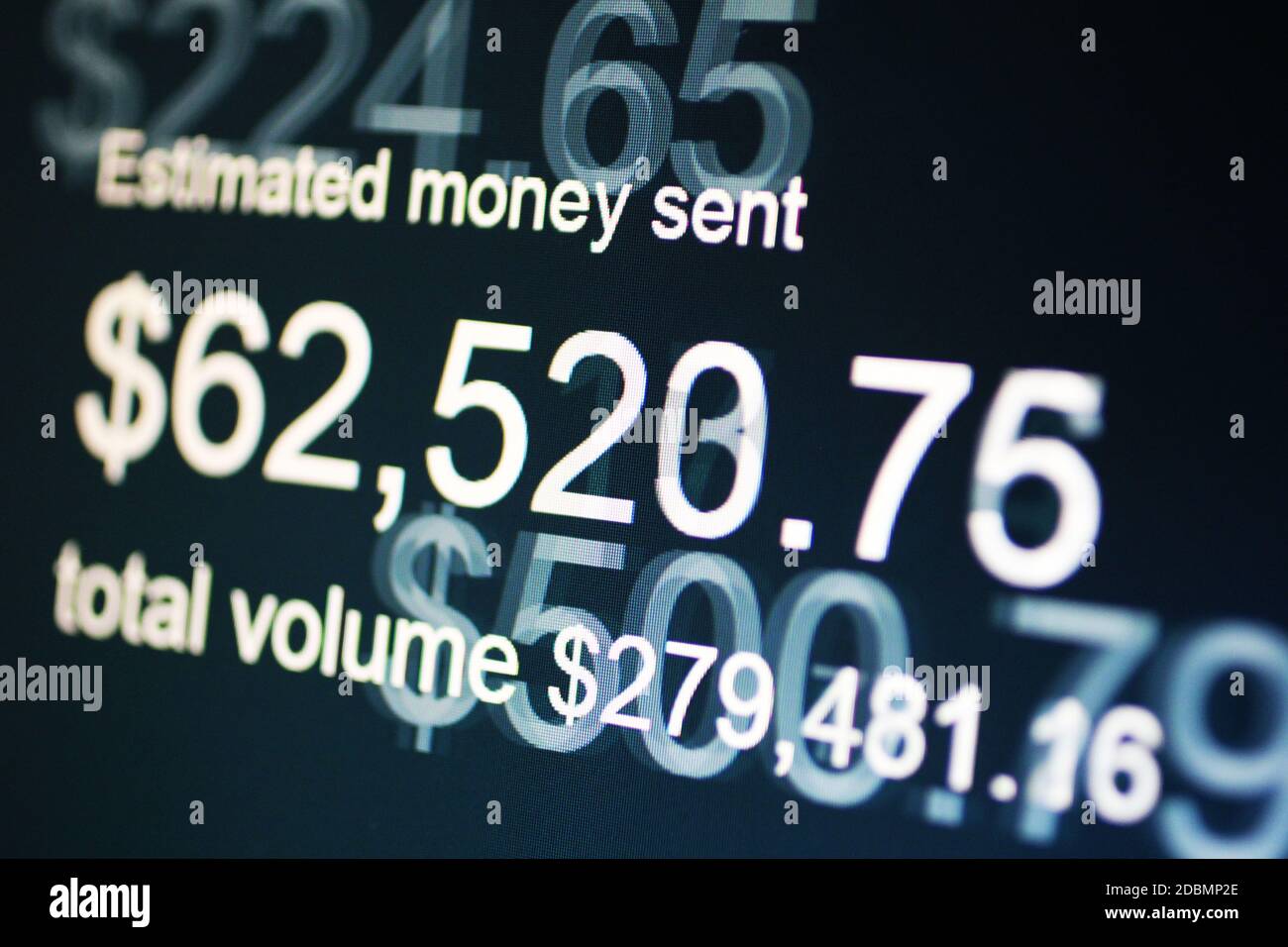 Money sent on screen Stock Photo - Alamy