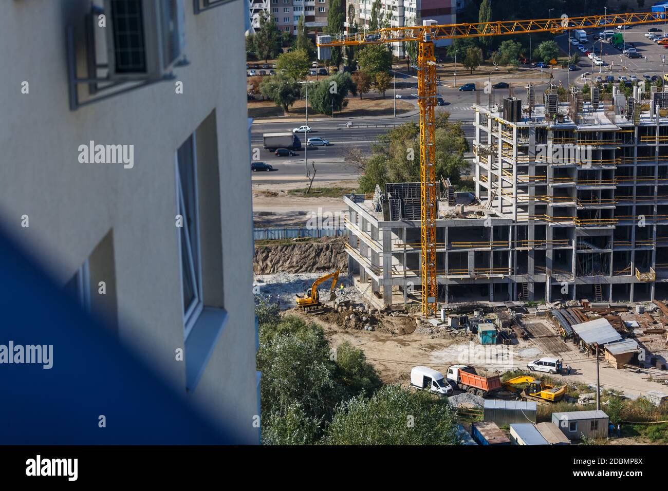 Big construction site A big construction site with cranes Stock Photo ...