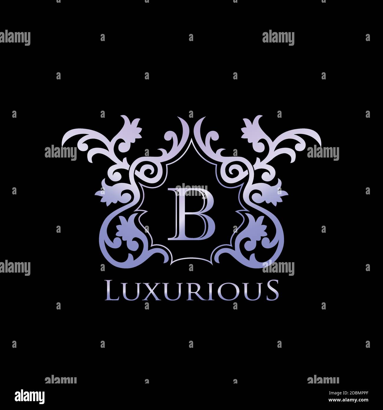 Metal Luxury Letter B Elegant Logo Badge. Luxurious Letter Initial ...