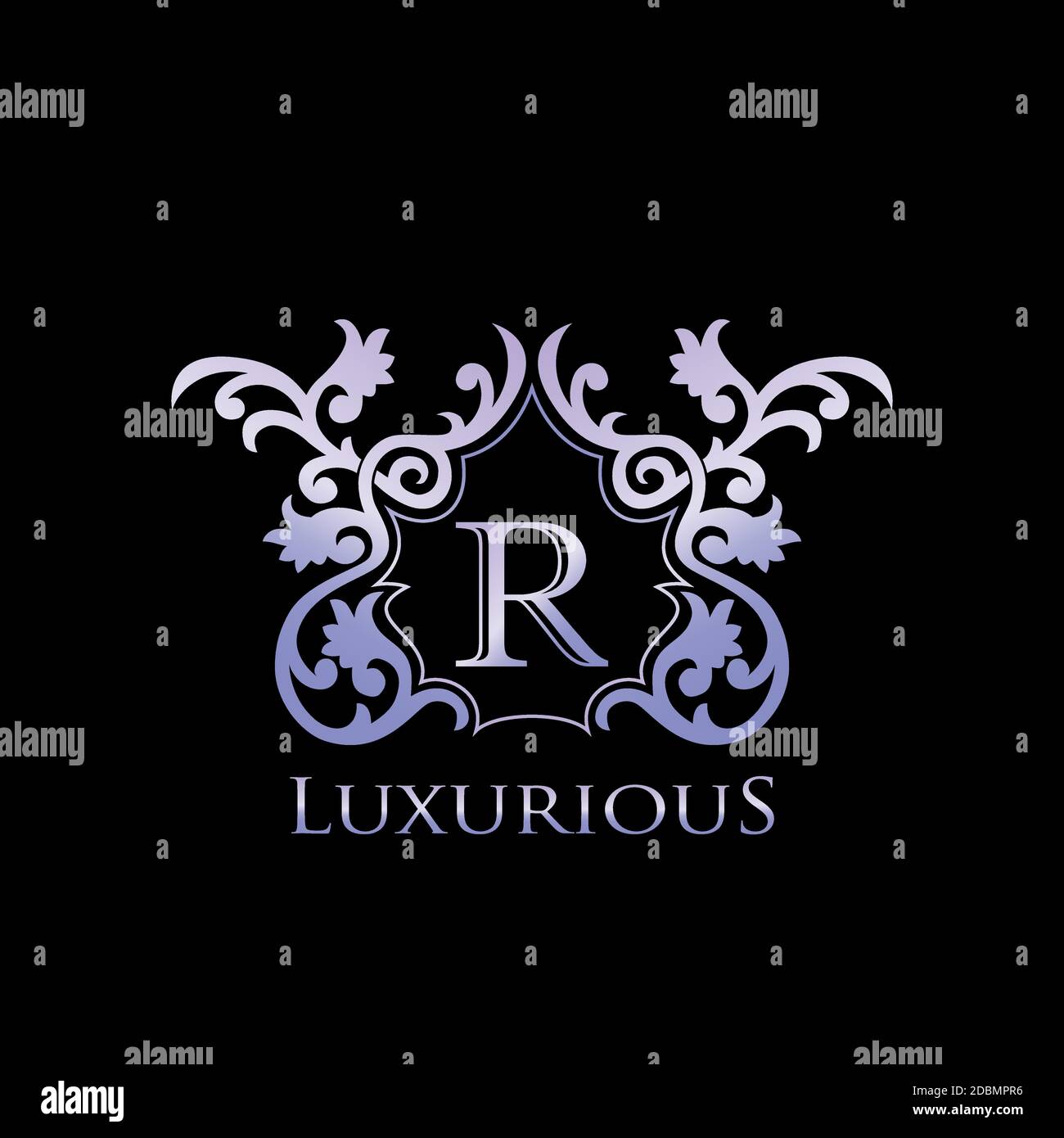 Metal Luxury Letter R Elegant Logo Badge. Luxurious Letter Initial ...