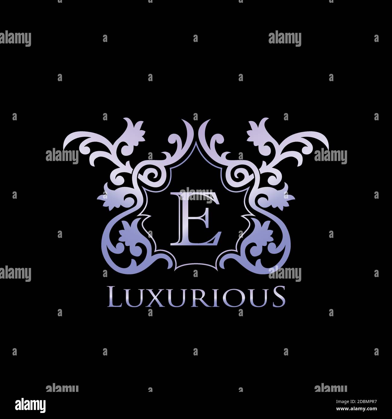 Metal Luxury Letter E Elegant Logo Badge. Luxurious Letter Initial ...