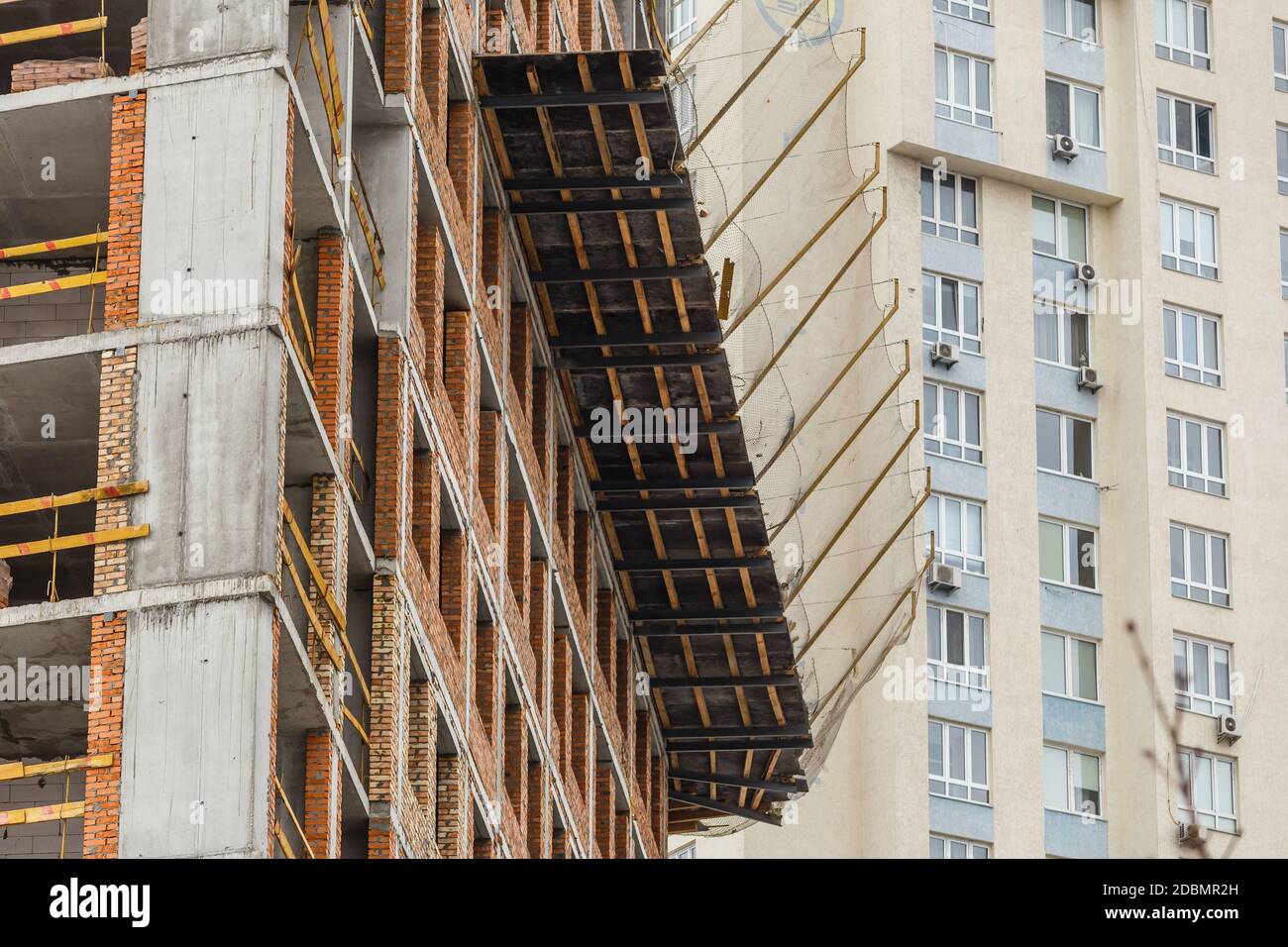 exterior insulation of building facade and walls under construction ...