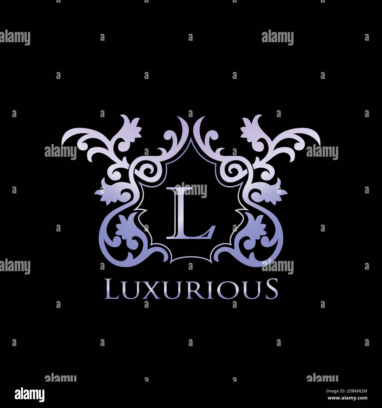 Metal Luxury Letter L Elegant Logo Badge. Luxurious Letter Initial ...