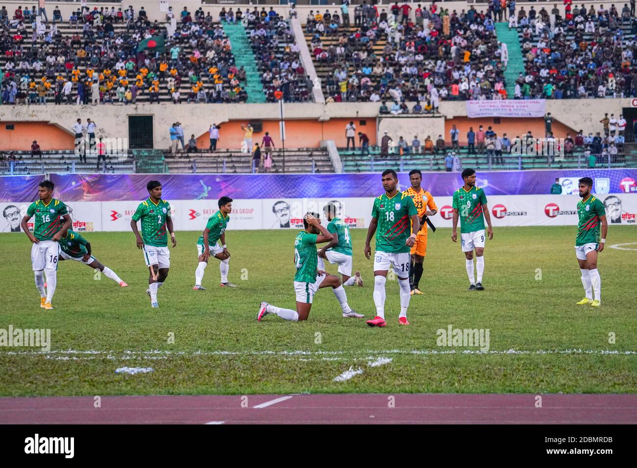 Bangladeshi players before match during the Mujib Barsho Fifa ...