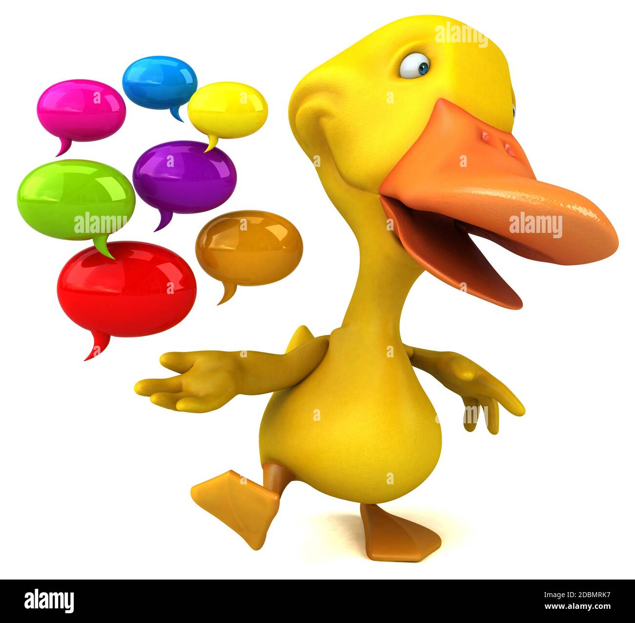 Fun duck - 3D Illustration Stock Photo - Alamy