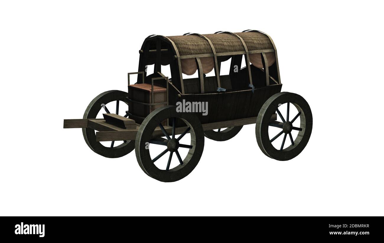 Ancient cart - isolated on a white background Stock Photo - Alamy